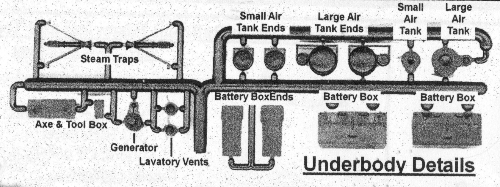 Branchline Trains 61004 HO Scale 80' Coach Battery Boxes (Set of 10 ...