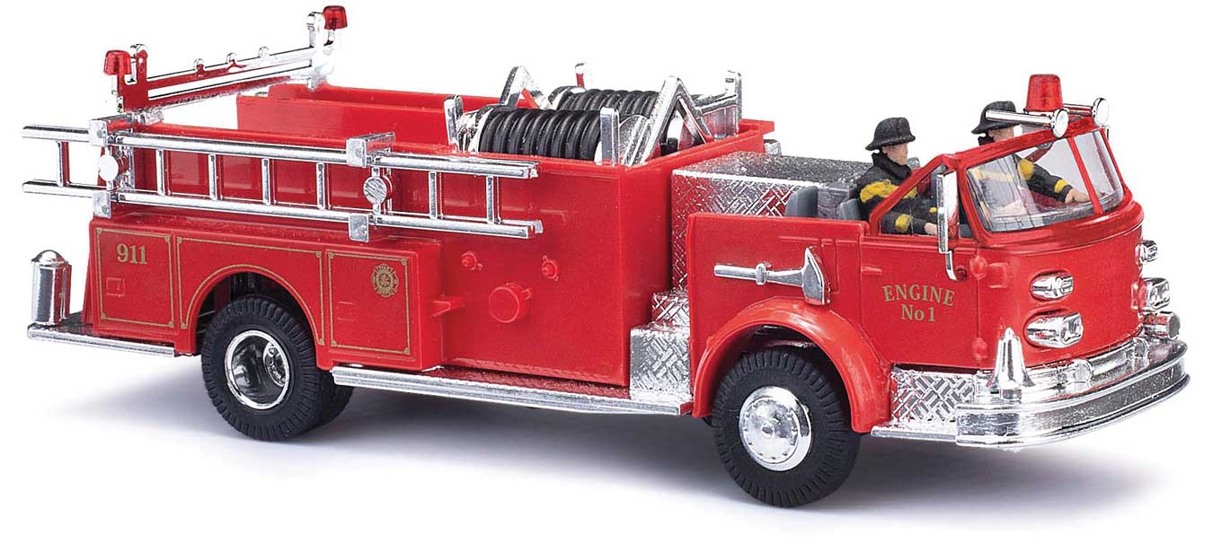 Busch 46032 HO Scale (1:87) 1968 LaFrance Hard Top Pumper Fire Truck E — White Rose Hobbies