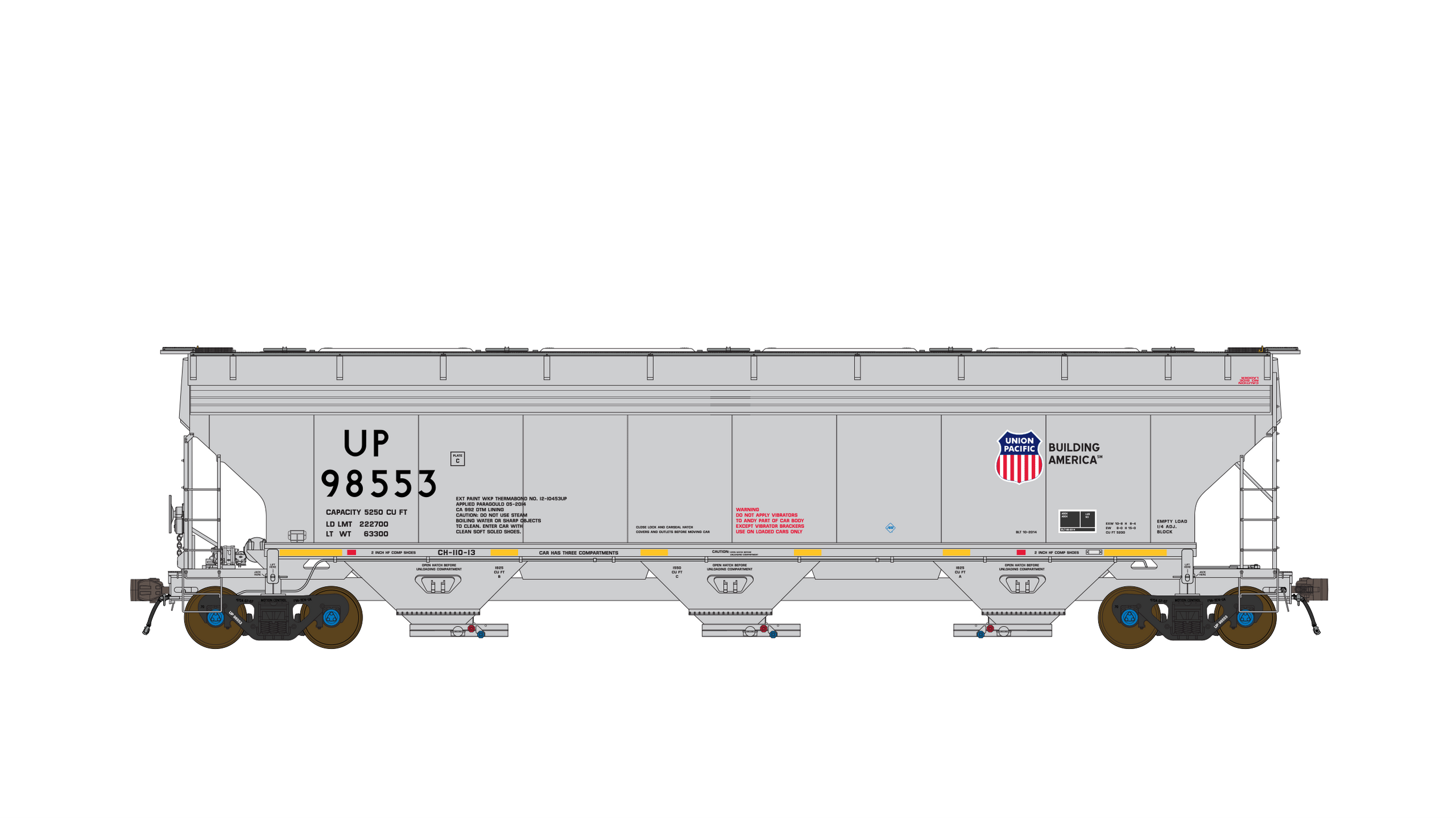Class One Model Works FC00513 HO Scale ARI 5200 Covered Hopper Union P ...