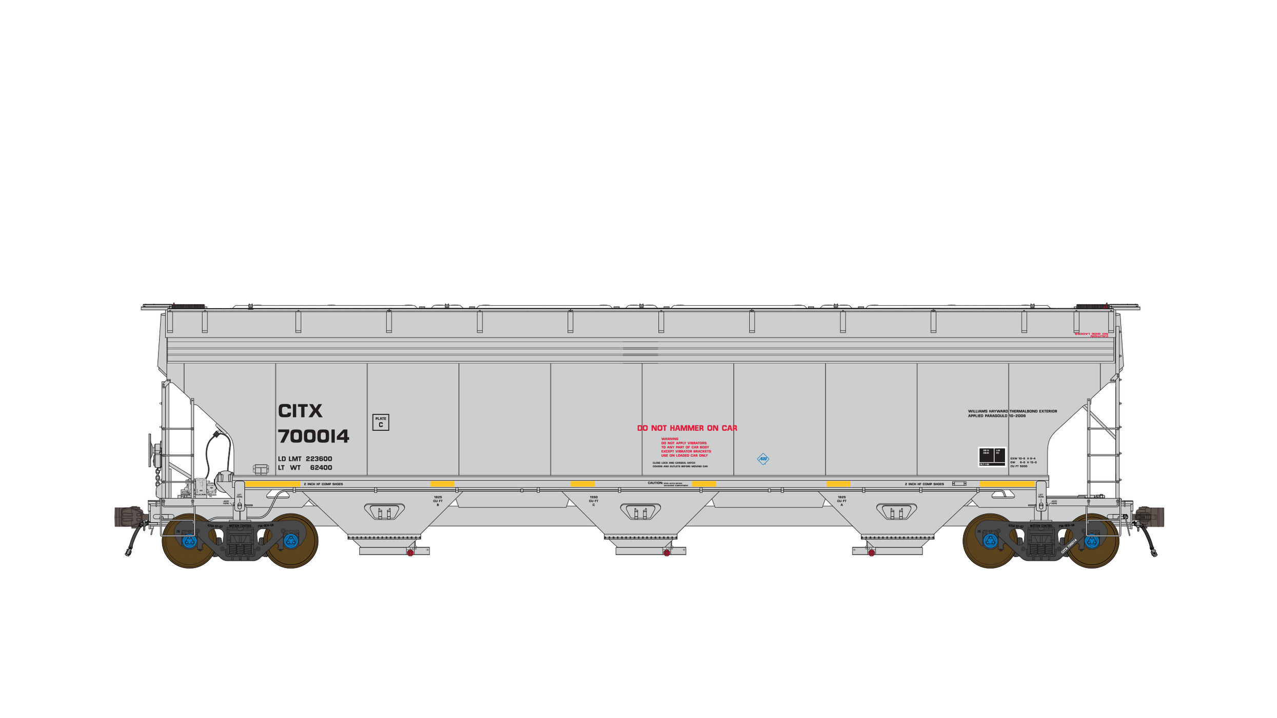 Class One Model Works FC00530 HO Scale ARI 5200 Covered Hopper CITX 70 — White Rose Hobbies