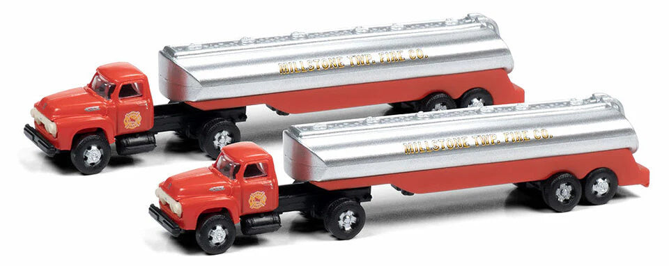 Classic Metal Works 51197 N Scale 1954 Ford with Tank Trailer Mileston ...