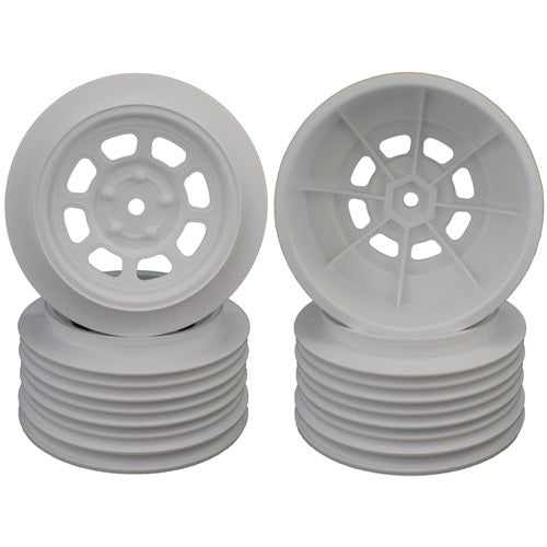 DE Racing DERDS4FW White Speedway SC Wheels for 2WD Slash Fronts (4 Pa ...