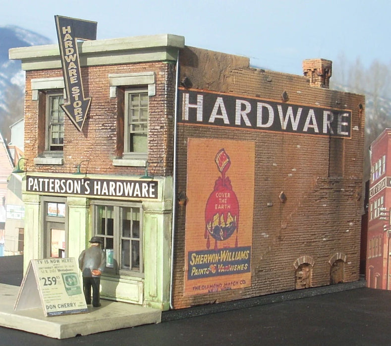 Downtown Deco 1049 HO Scale Patterson's Hardware Cast Hydrocal Buildin ...