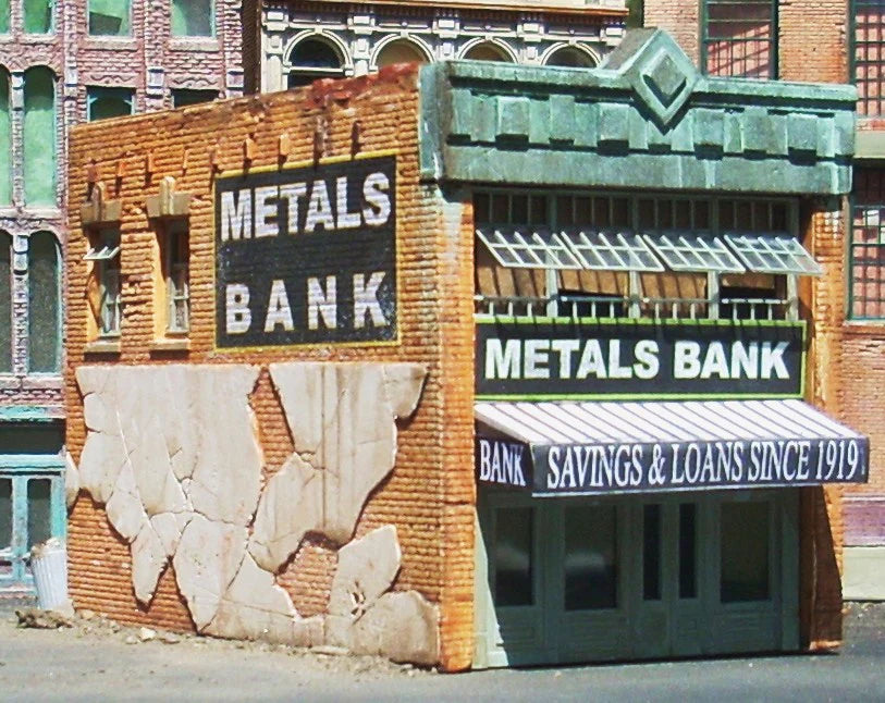 Downtown Deco 1051 HO Scale Metals Bank Cast Hydrocal Building Kit ...
