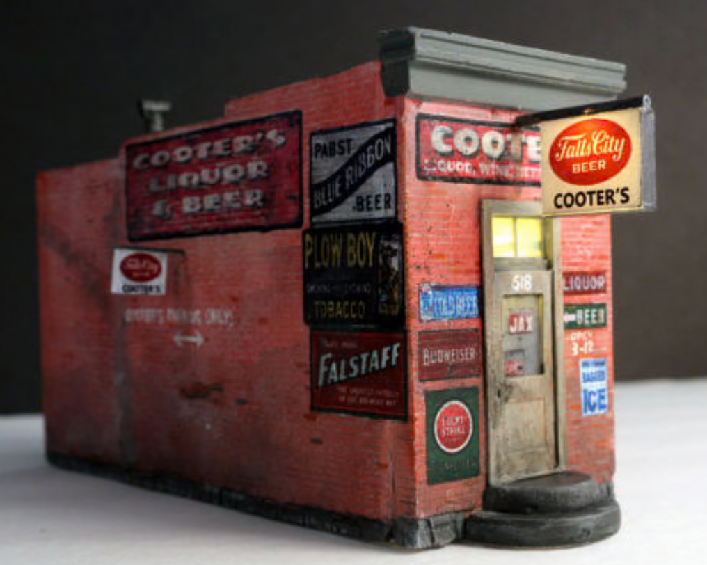 Downtown Deco 57 O Scale Cooter's Liquors Cast Hydrocal Building Kit ...