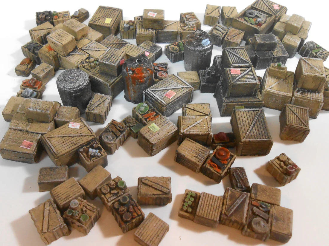 Downtown Deco 60 O Scale Clutter, Crates and Boxes Cast Hydrocal Build ...