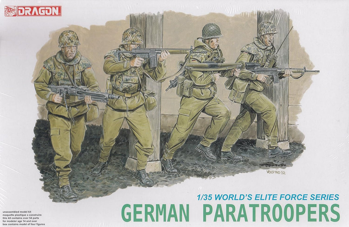 Dragon Models 3021 1/35 German Paratroopers Figures Model Kit — White ...