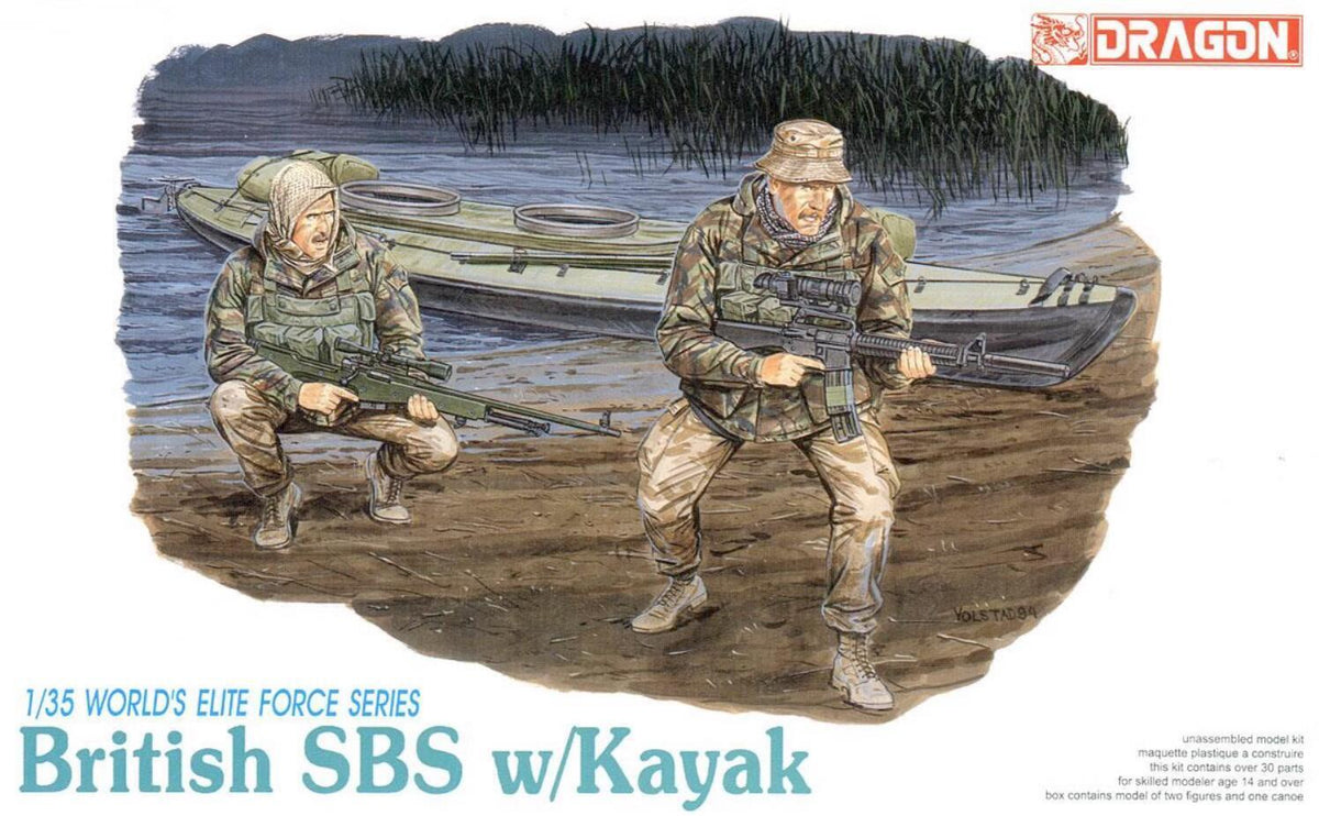 Dragon Models 3023 1/35 British SBS Figures with Kayak Model Kit ...