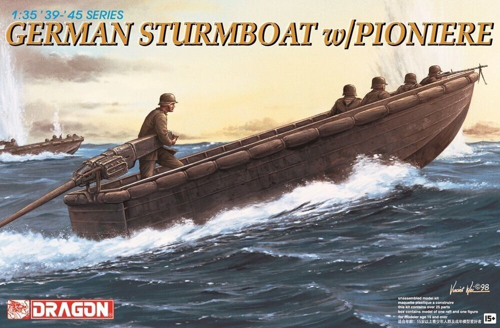 Dragon Models 6108 1/35 German Sturmboat with Pioniere Model Kit ...