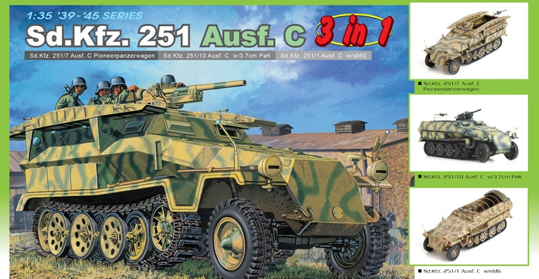 Dragon Models 6224 1/35 Sd.Kfz.251/7 Ausf.C Pionierpanzerwagen (3n1) M ...
