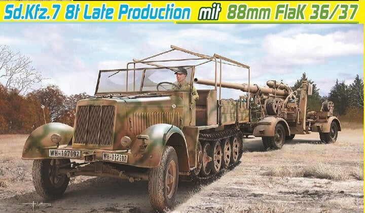 Dragon Models 6971 1/35 SdKfz 7 8t Halftrack Late with 88mm Model Kit ...