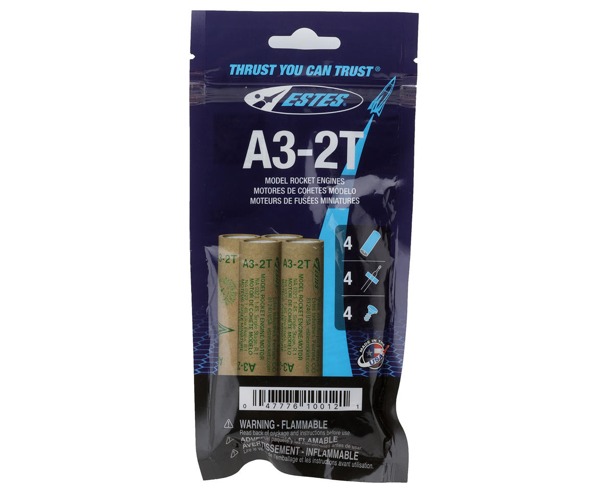 Estes 10012 A3-2T Bagged Rocket Engines with Starters and Plugs (4 Pac ...
