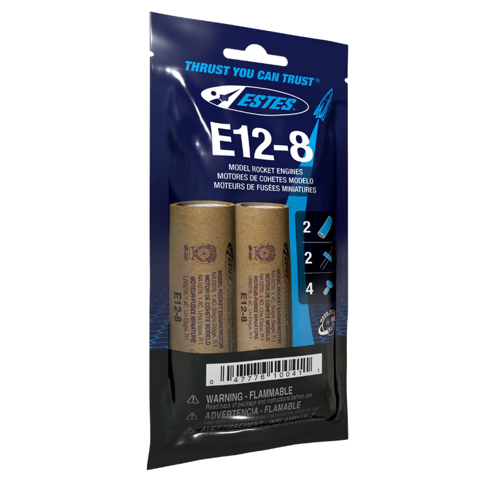 Estes 10041 E12-8 Bagged Rocket Engines with Starters and Plugs (2 Pac ...