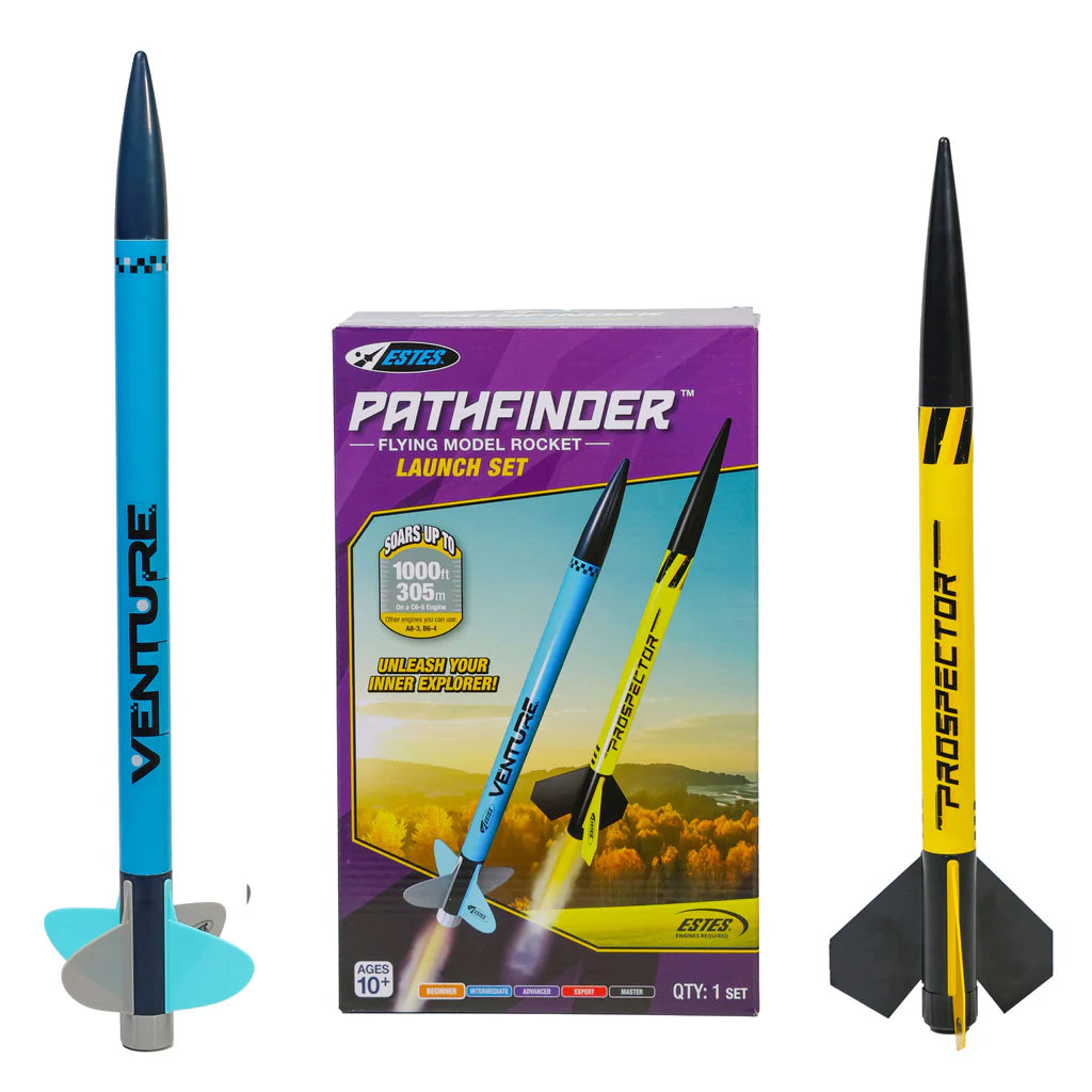 ESTES 3238 RTF Pathfinder (2 Rockets) Model Rocket Launch Set — White ...
