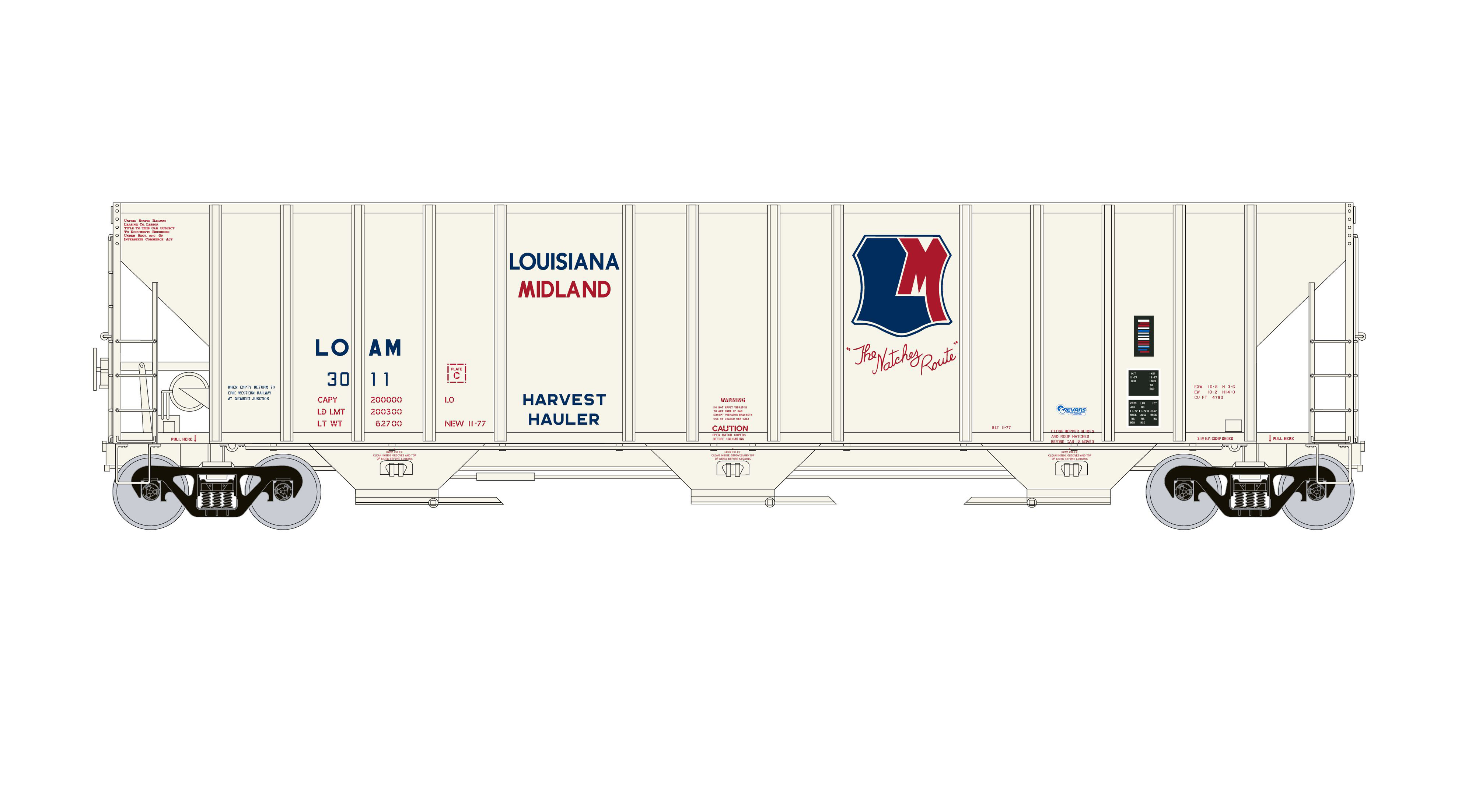 Exactrail Evolution EE1722-3 HO Scale Evans 4780 Covered Hopper Louisi ...