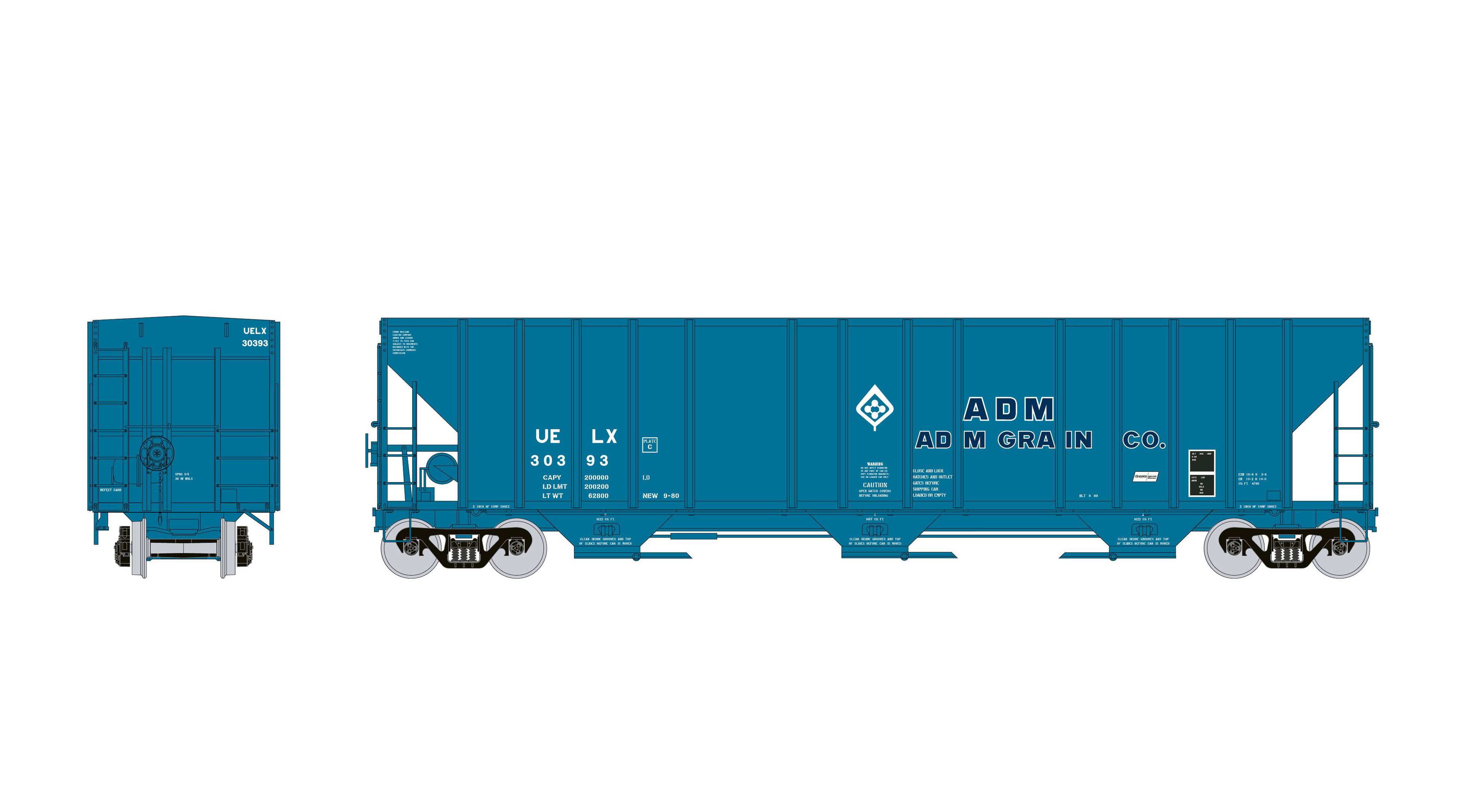 Exactrail Evolution EE1724-1 HO Scale Evans 4780 Covered Hopper UELX 3 — White Rose Hobbies