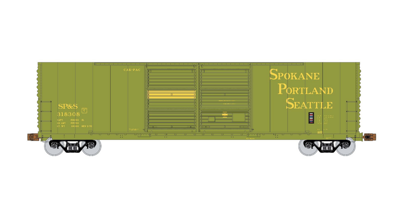Exactrail Express EX1001-4 HO Scale Gunderson 5200 Boxcar Spokane Port ...