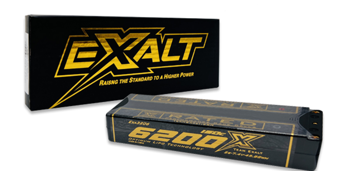 EXALT 3206 2S 7.4V 6200MAH 135C Stick w/5mm Bullets, X-Rated LiPo Batt ...