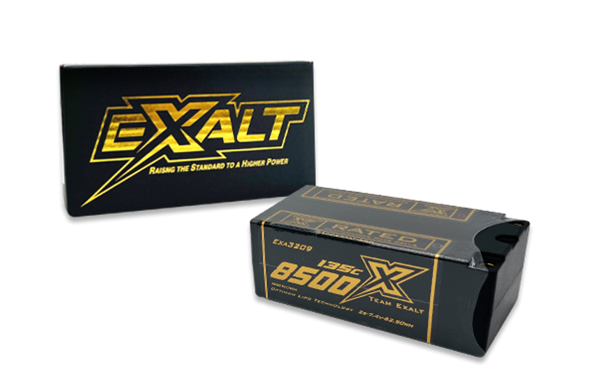 EXALT 3209 2S 7.4V 8500MAH 135C Fat Shorty w/5mm Bullets, X-Rated LiPo ...