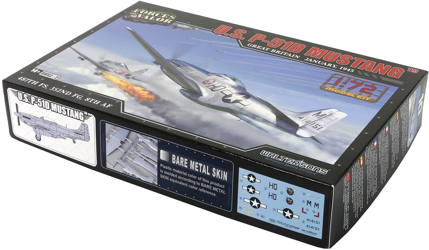 Forces of Valor 873010A 1/72 US P51d Mustang Plastic Model Airplane Ki ...