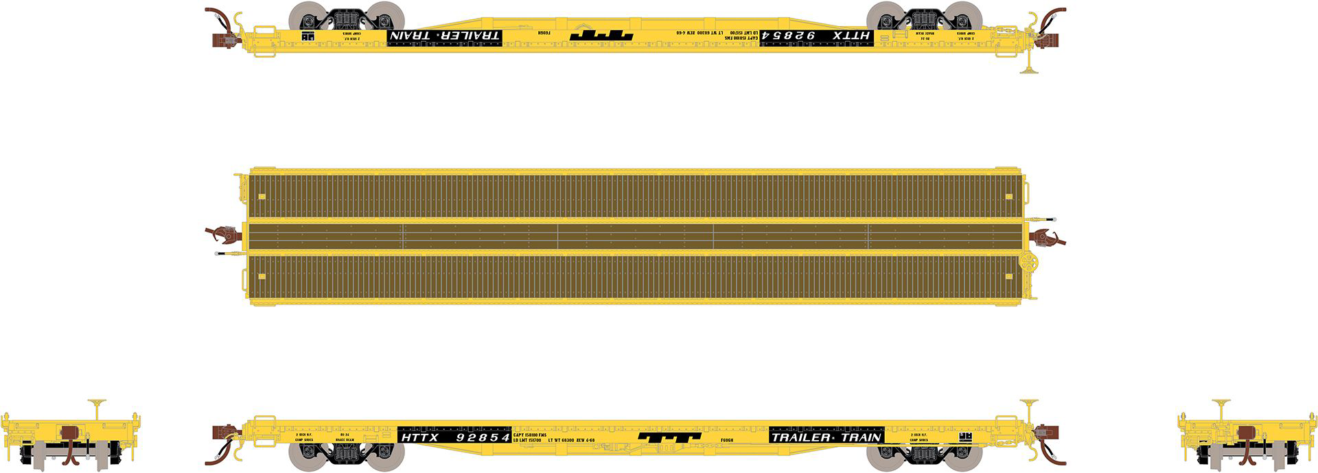 Fox Valley Models 15057 HO Scale 60' P-S F60GH Flatcar Trailer Train H — White Rose Hobbies