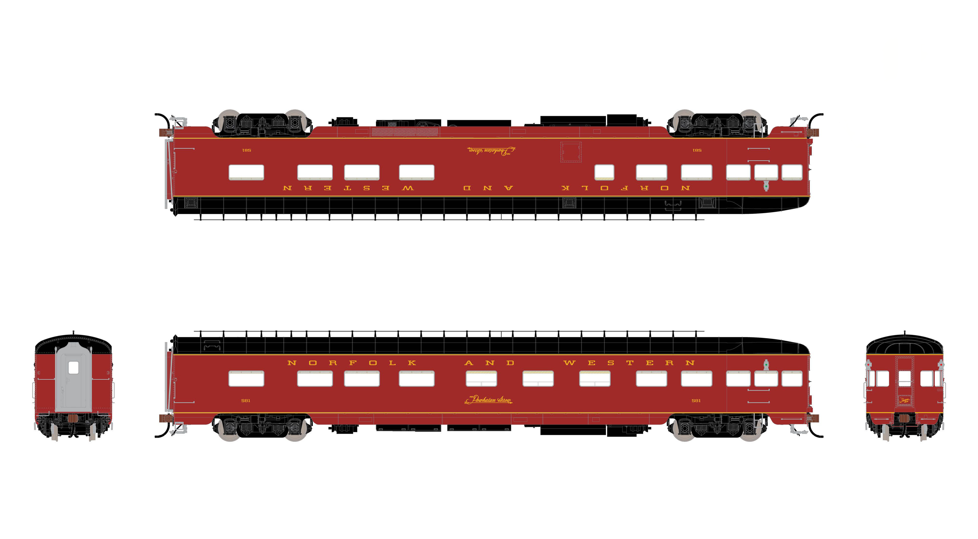Fox Valley Models 38856 HO Scale Pullman-Standard Observation Car Norf ...