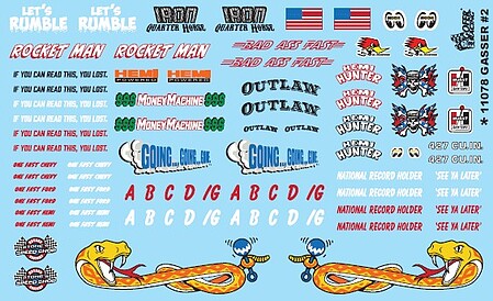 Gofer Racing Decals 11078 1/24 Decals - Gasser #2 — White Rose Hobbies