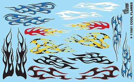 Gofer Racing Decals 11081 1/24 Decals - Cool Flames — White Rose Hobbies