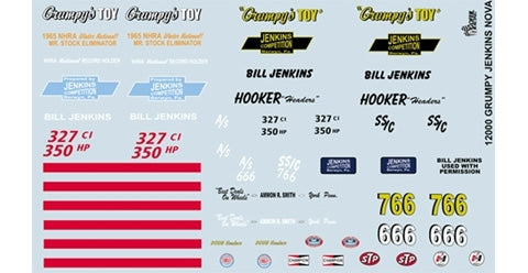 Gofer Racing Decals 12000 1/24 Decals - Grumpy Jenkins Nova — White ...