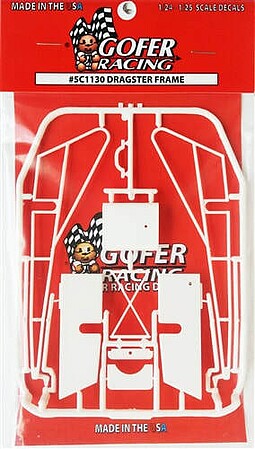 Gofer Racing Decals 5C1130 1/24 Parts Pack - Dragster Frame Kit — White ...
