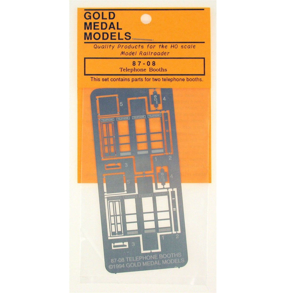 Gold Medal Models 8708 HO Scale Telephone Booth Kits (2 Pack) — White ...