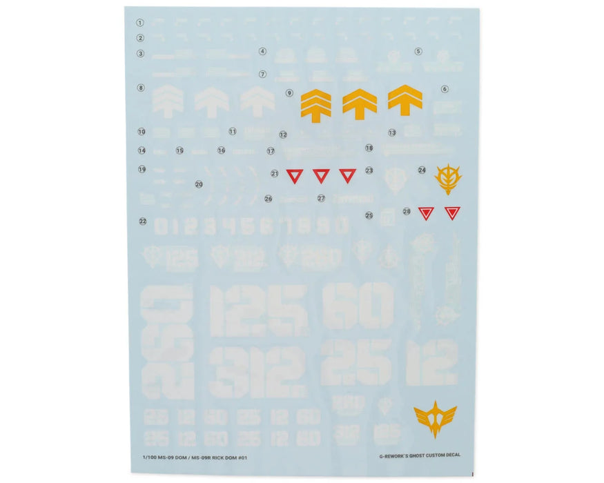GUNPRIMER CD-M219-20 G-Rework MG MS-09 Dom/MS-09R Rick Dom Gundam Wate ...
