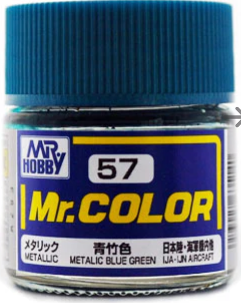 Gunze C57 Mr. Hobby Mr. Color Metallic Blue Green 10ml — White Rose Hobbies