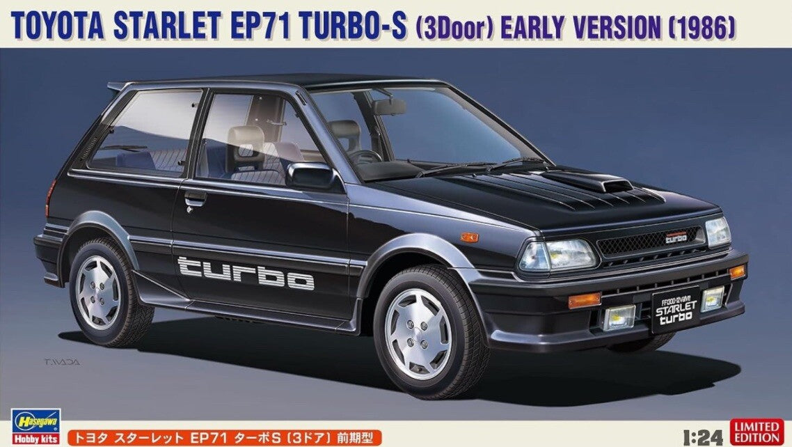 Hasegawa 20687 1/24 Toyota Starlet EP71 Turbo-S (3 Door) Early Version ...