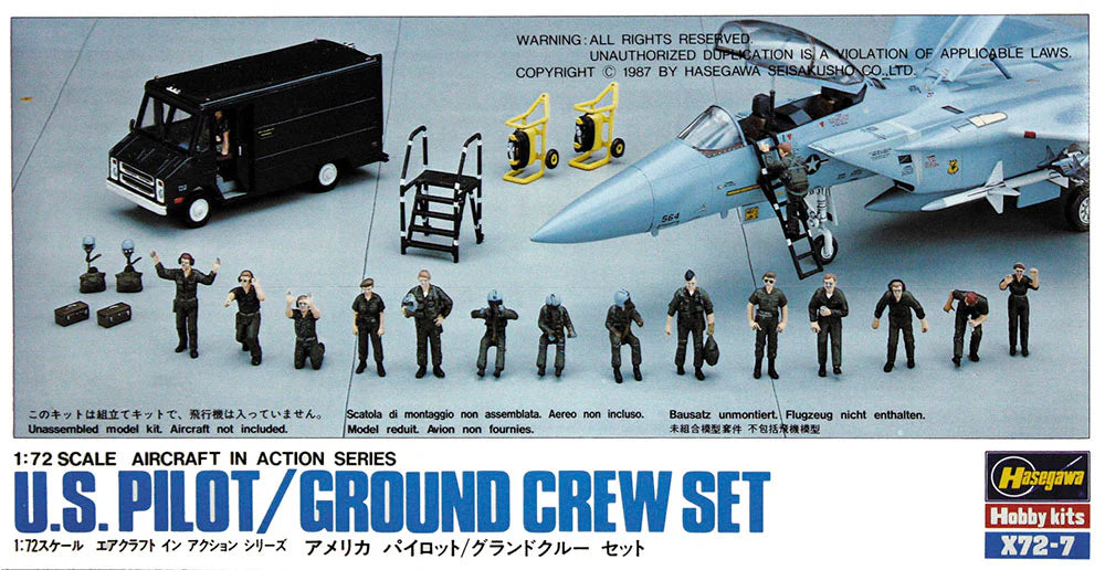 Hasegawa 35007 1/72 U.S. Pilot and Ground Crew Figures Set Model Kit ...