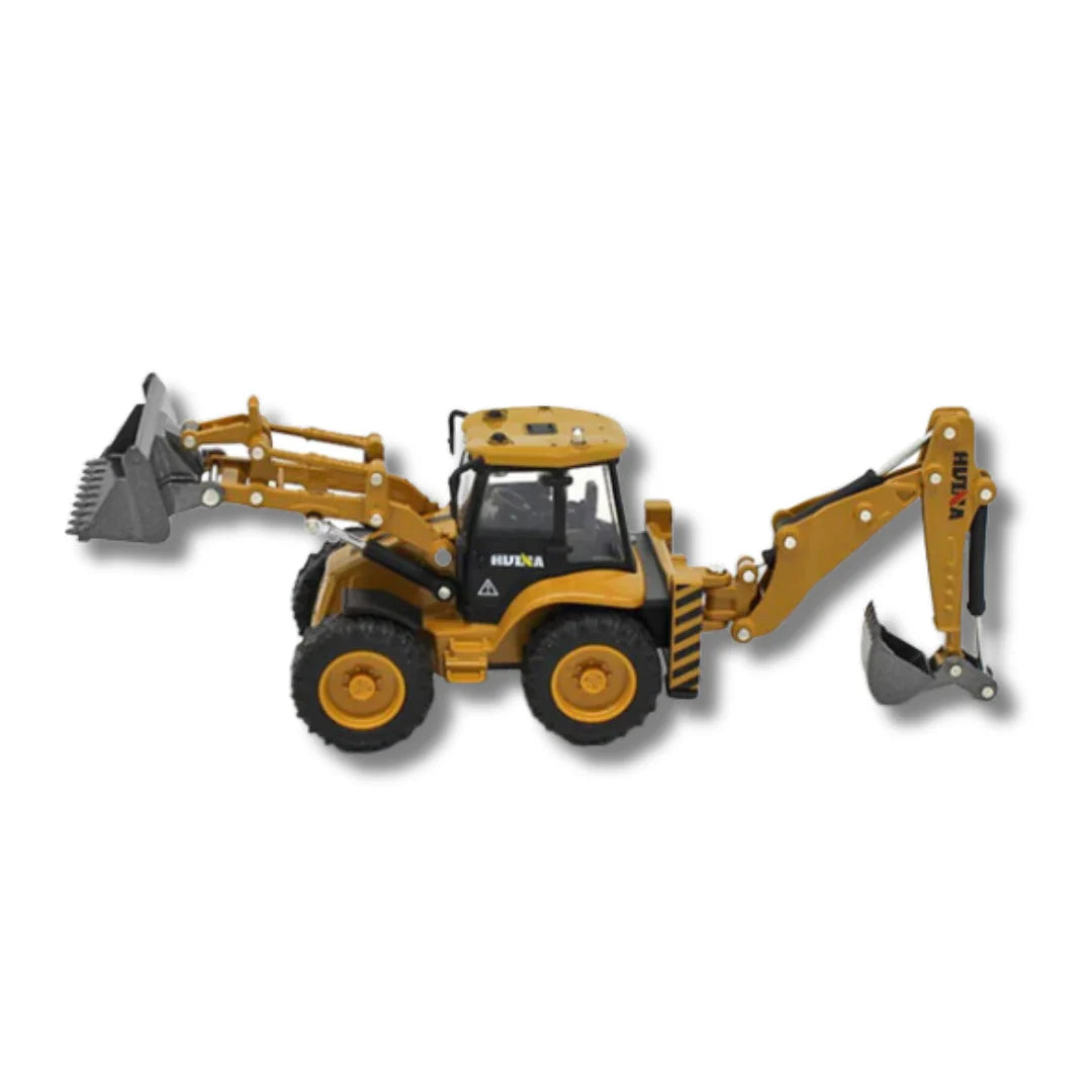 HuiNa 1704 1/50 Diecast Backhoe Construction Toy — White Rose Hobbies