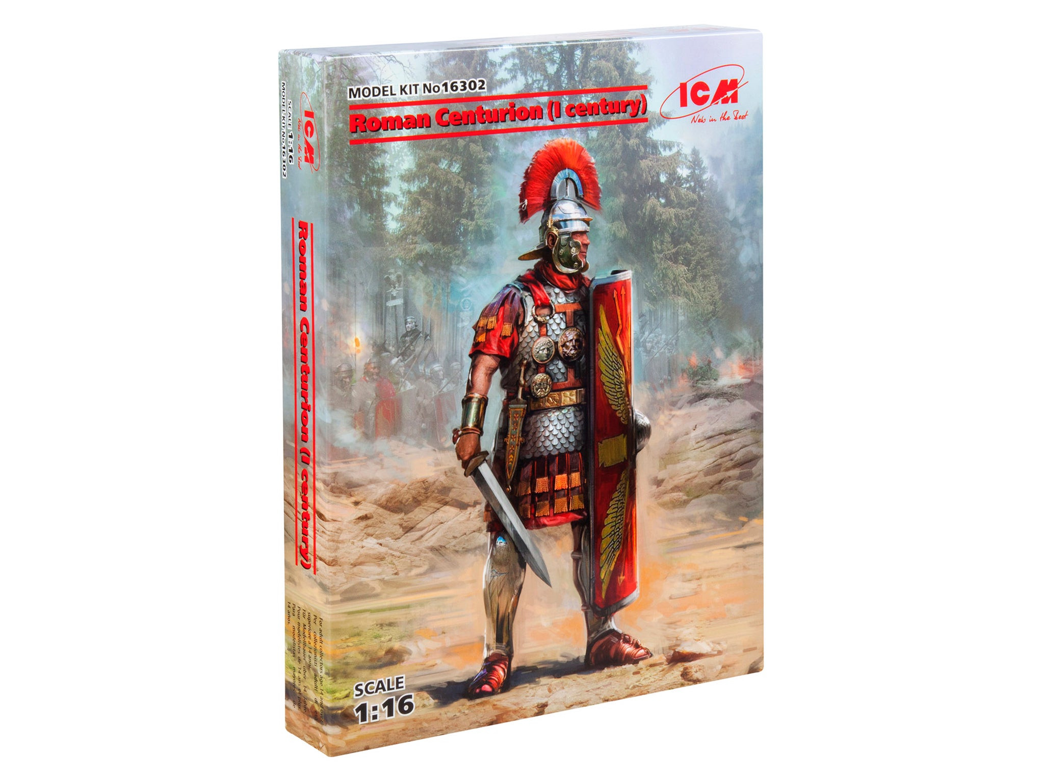 ICM Models 16302 1/16 Roman Centurion (I Century) Figure Model Kit ...