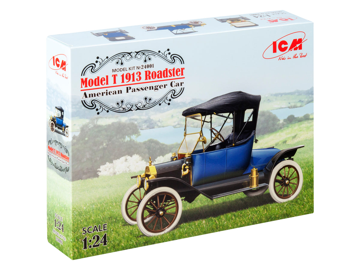 ICM Models 24001 1/24 American Model T 1913 Roadster Model Kit — White ...