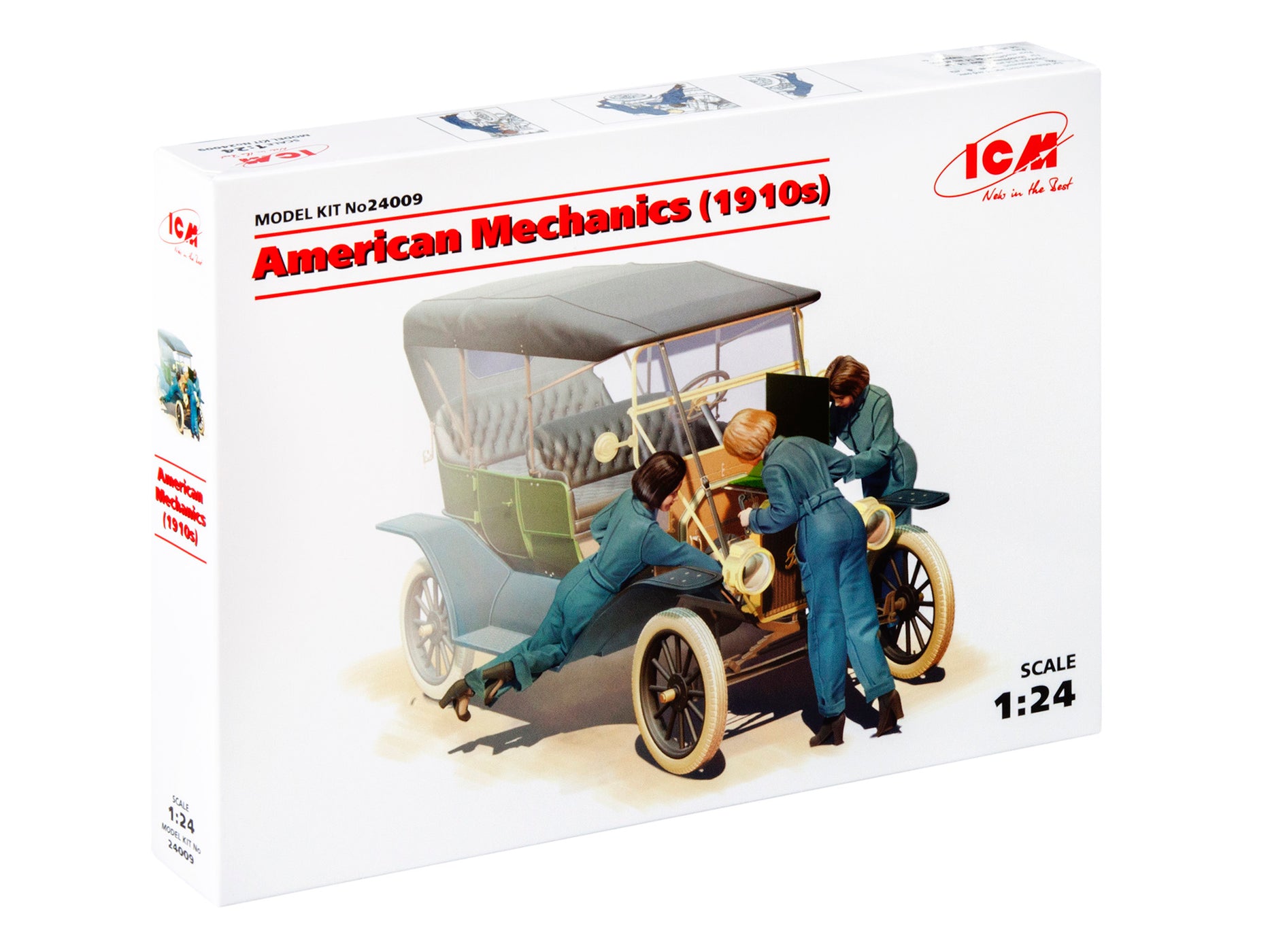 ICM Models 24009 1/24 American Mechanics (1910s) Figures Model Kit ...