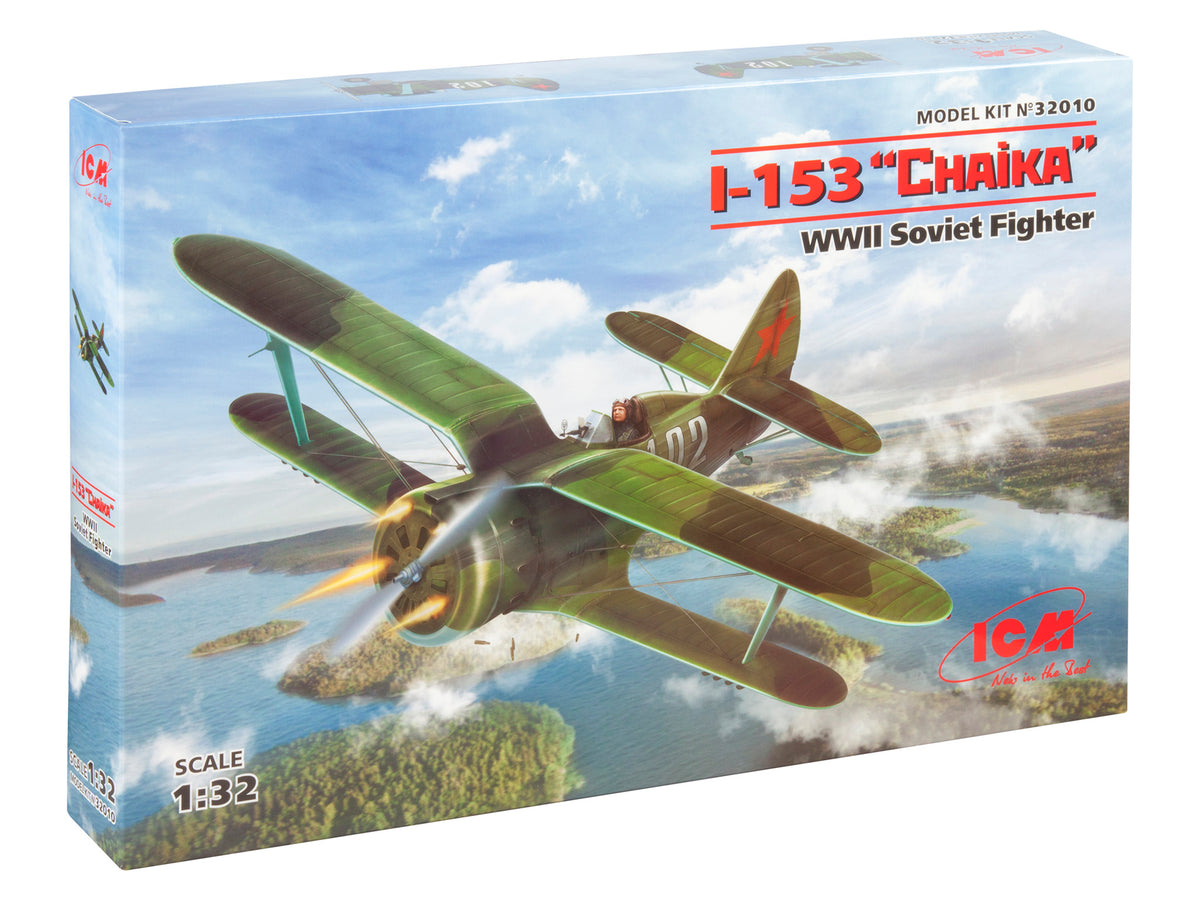 ICM Models 32010 1/32 I-153 "Chaika" WWII Soviet Fighter Model Kit ...