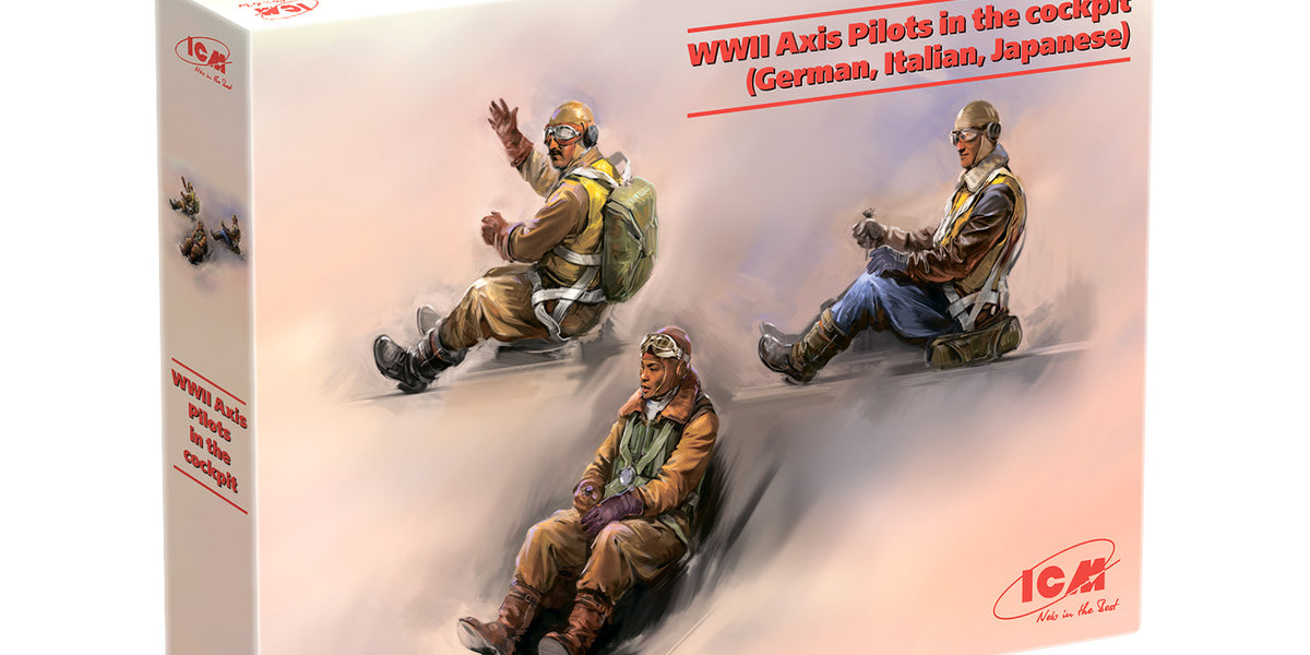 ICM Models 32111 1/32 WWII Axis Pilots in Cockpit (German, Italian, Ja ...