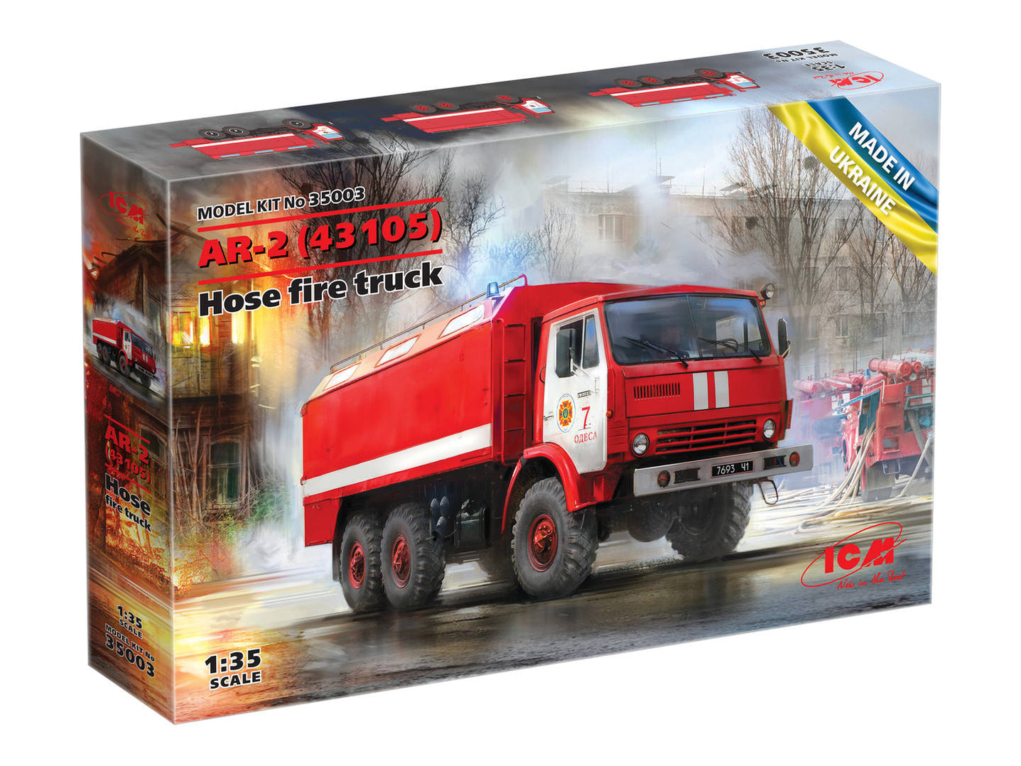 ICM Models 35003 1/35 Kamaz AR-2 Soviet Hose Fire Truck on Kamaz-43105 ...