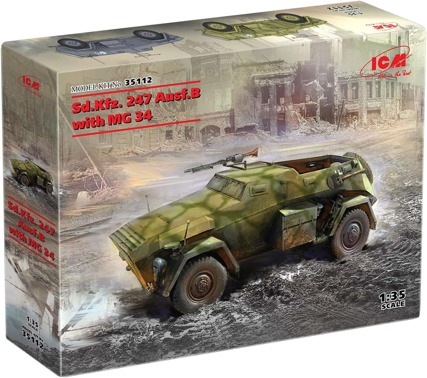 ICM Models 35112 1/35 Sd.Kfz. 247 Ausf.B with MG 34 Machine Gun Model ...