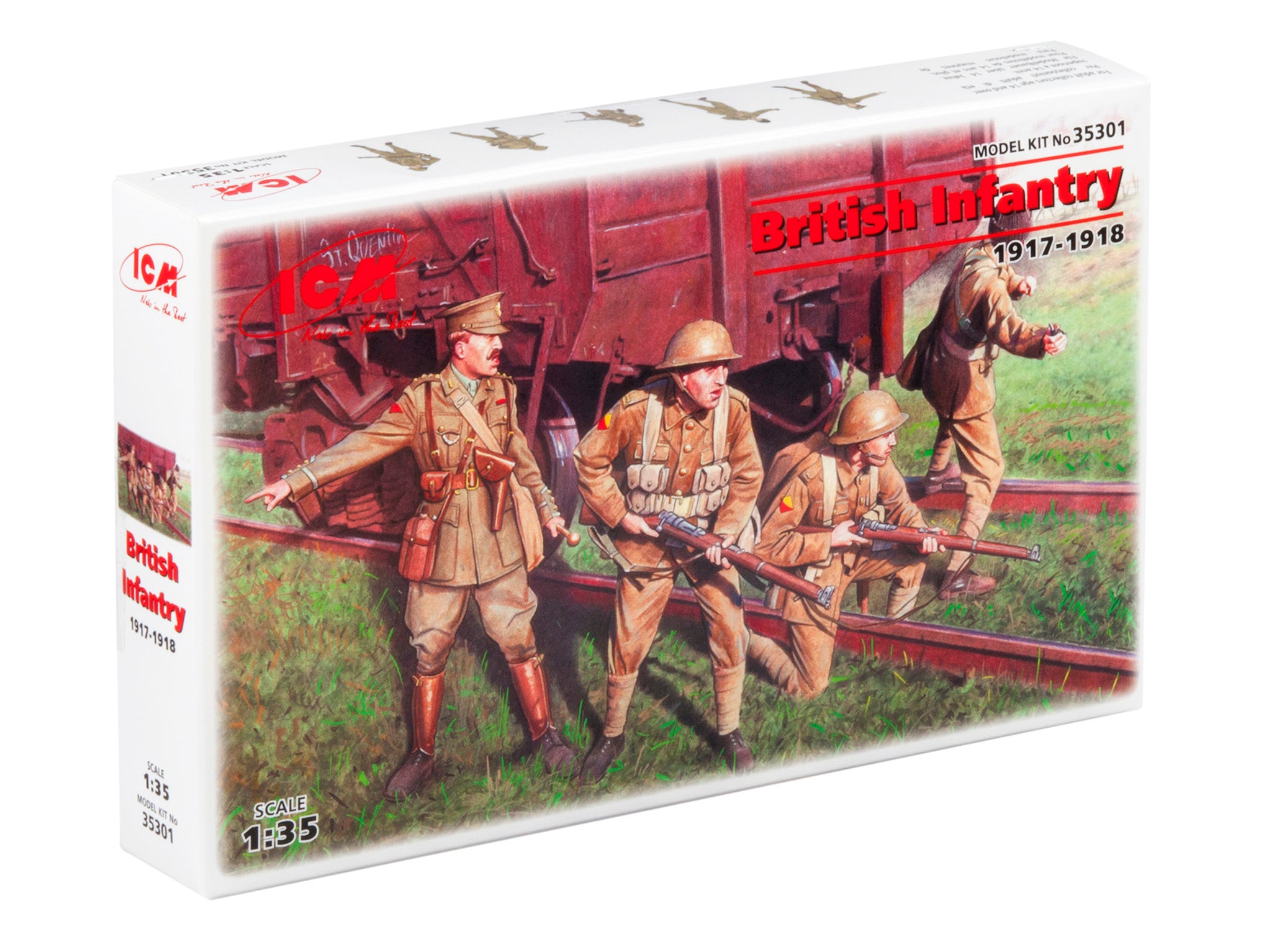 ICM Models 35301 1/35 WWI British Infantry (1917-1918) Figures Model K ...