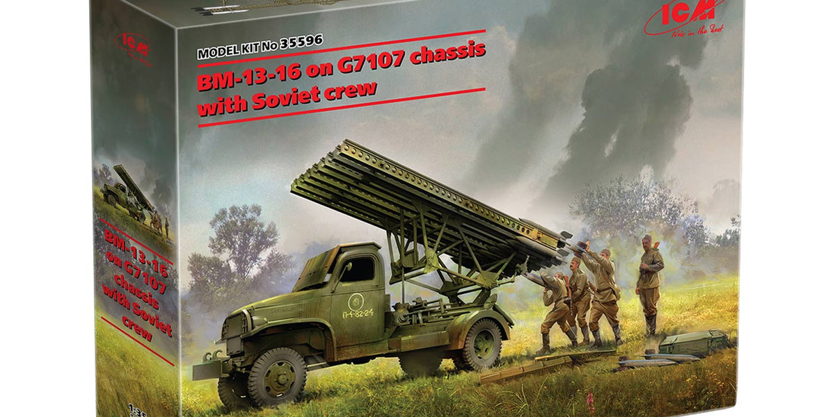 ICM Models 35596 1/35 Soviet BM-13-16 on G7107 Chassis with Crew Model ...