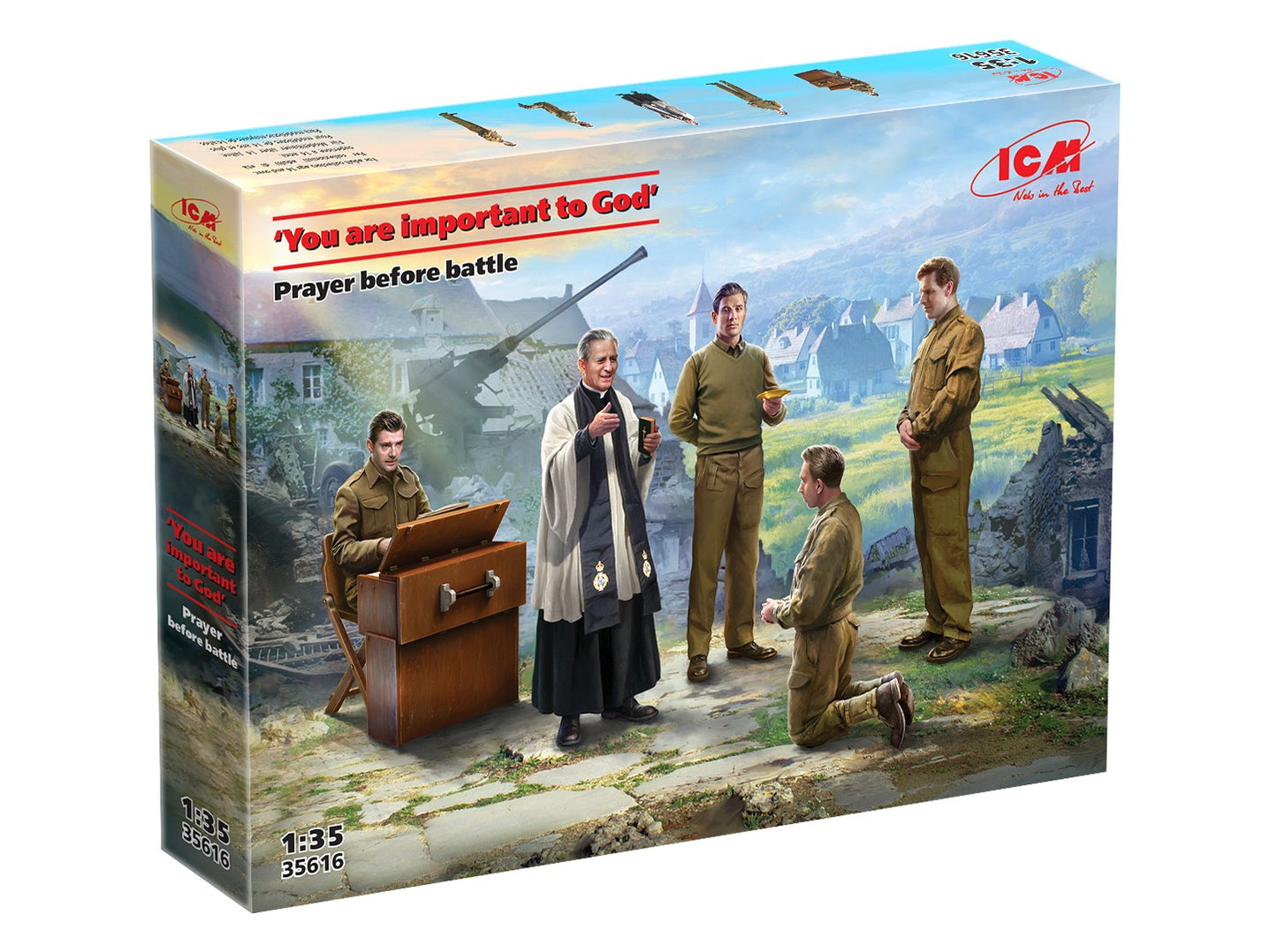 ICM Models 35616 1/35 Prayer Before Battle (WWII Figures Set) Model Ki ...