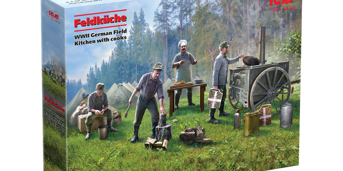 ICM Models 35618 1/35 "Feldküche" WWII German Field Kitchen with Cooks ...