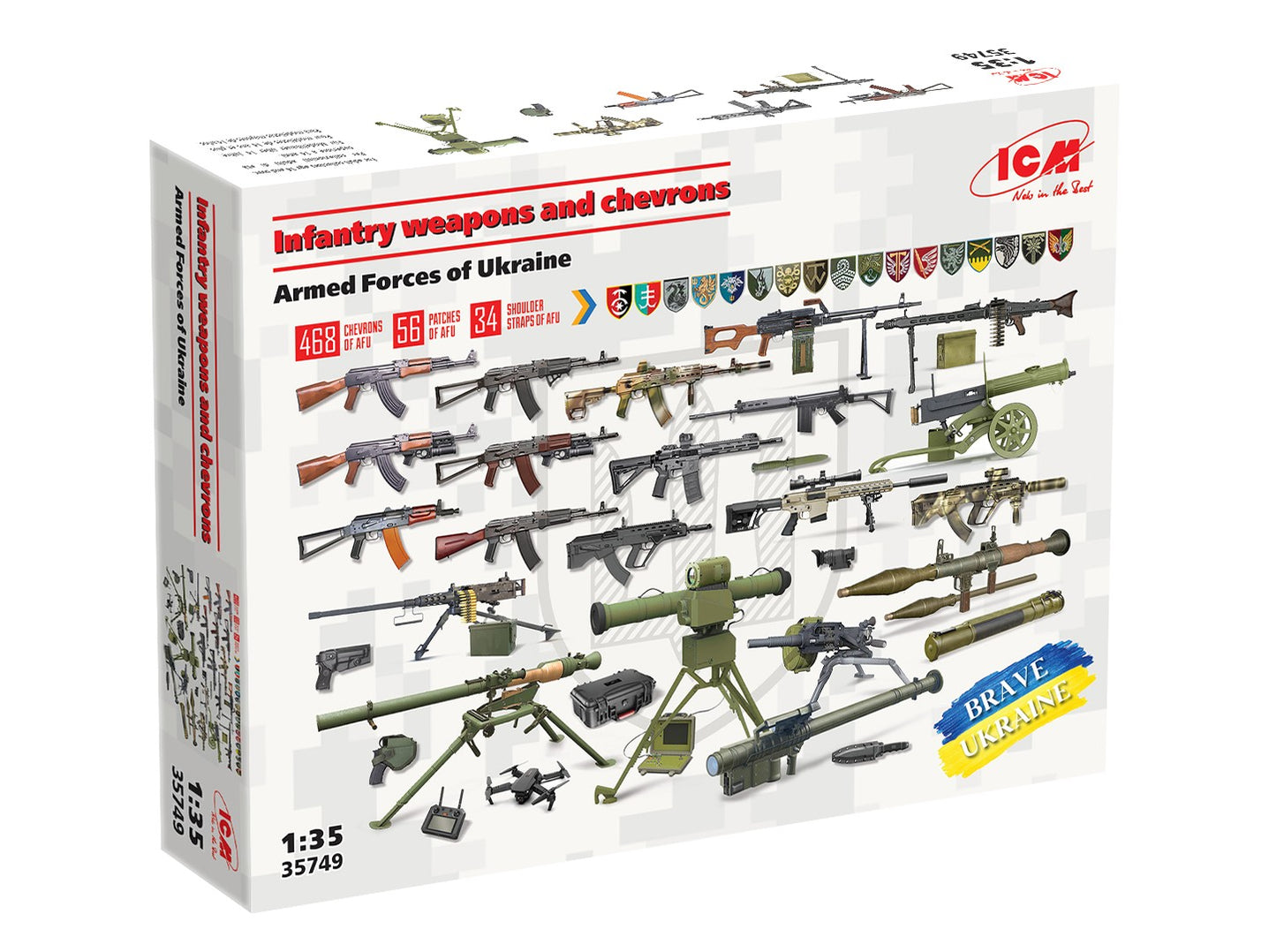 ICM Models 35749 1/35 Ukrainian Weapons and Chevrons Set Model Kit ...