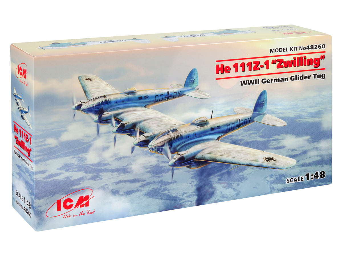 ICM Models 48260 1/48 He 111Z-1 'Zwilling' WWII German Glider Tug Mode ...