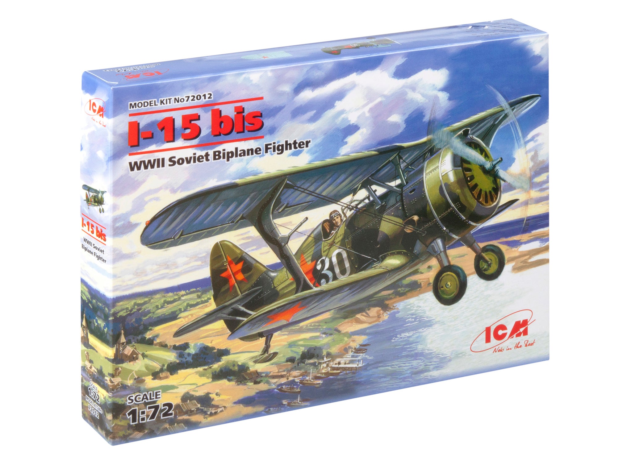 ICM Models 72012 1/72 Soviet I-15bis Bi-Plane Fighter Model Aircraft K ...